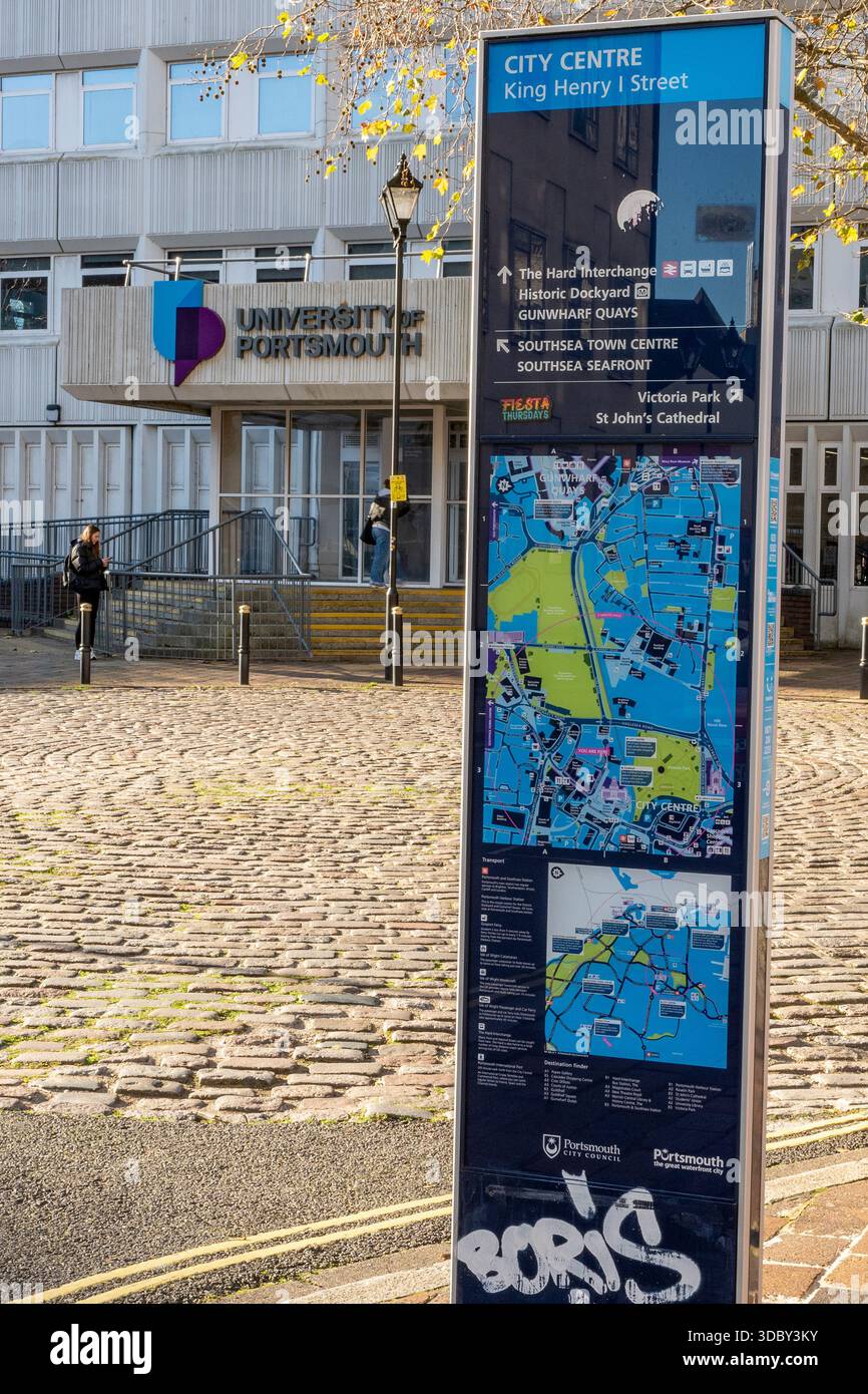 Information board and city centre map outside of a building of ...