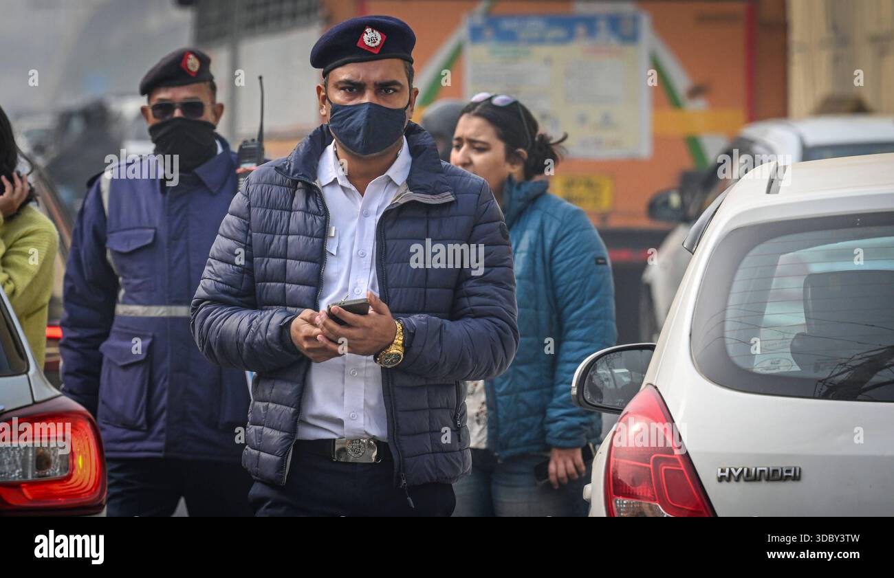 NEW DELHI, INDIA - DECEMBER 18: Delhi Traffic Police conduct checks at ...