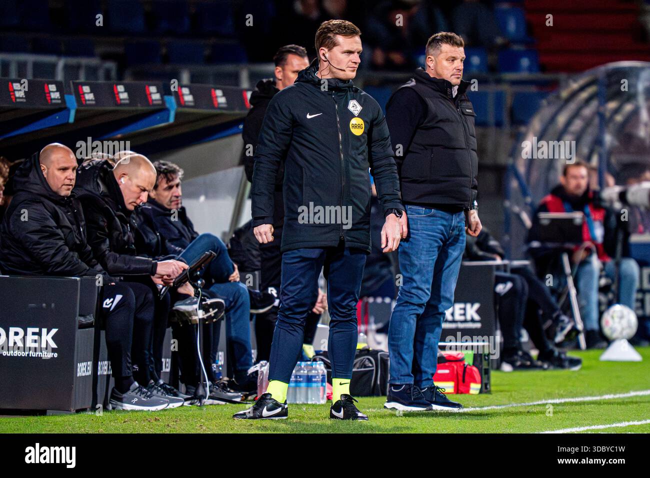 TILBURG, NETHERLANDS - DECEMBER 18: fourth official Tim Visser looks on ...