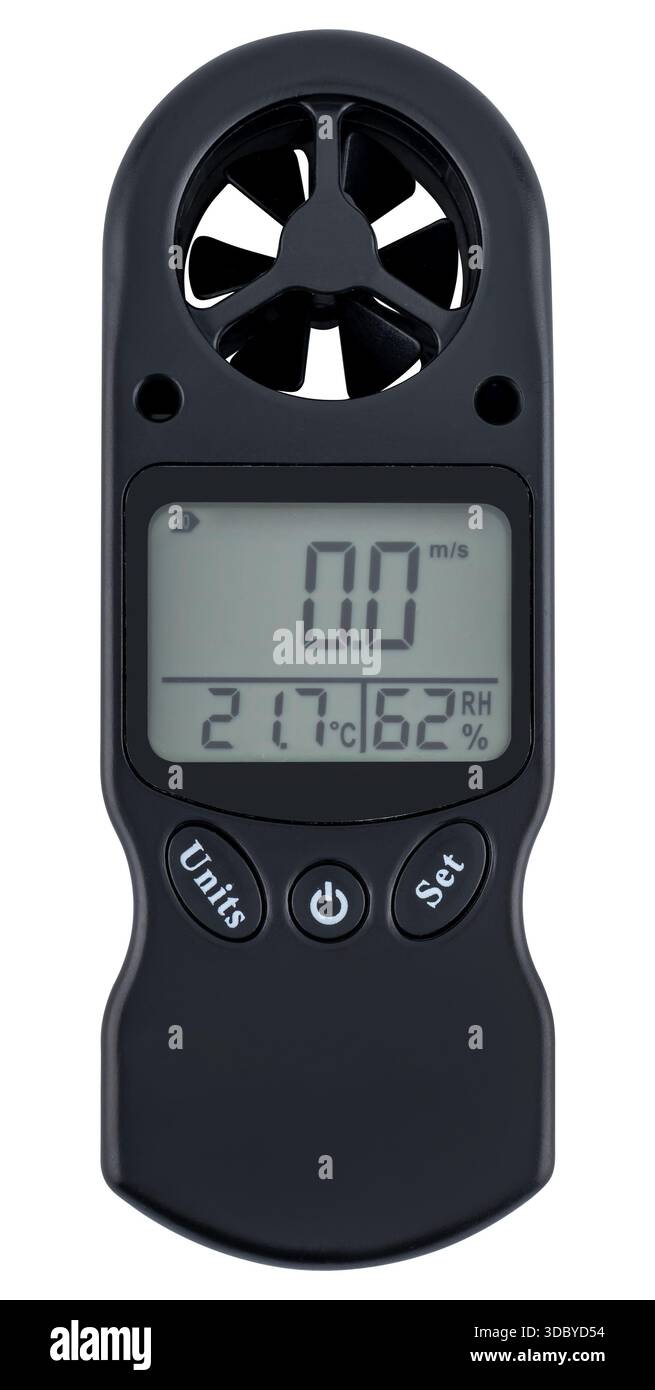 Digital anemometer showing wind hi-res stock photography and images - Alamy