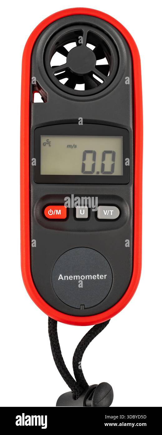Portable digital anemometer with a vane for measuring wind speed ...