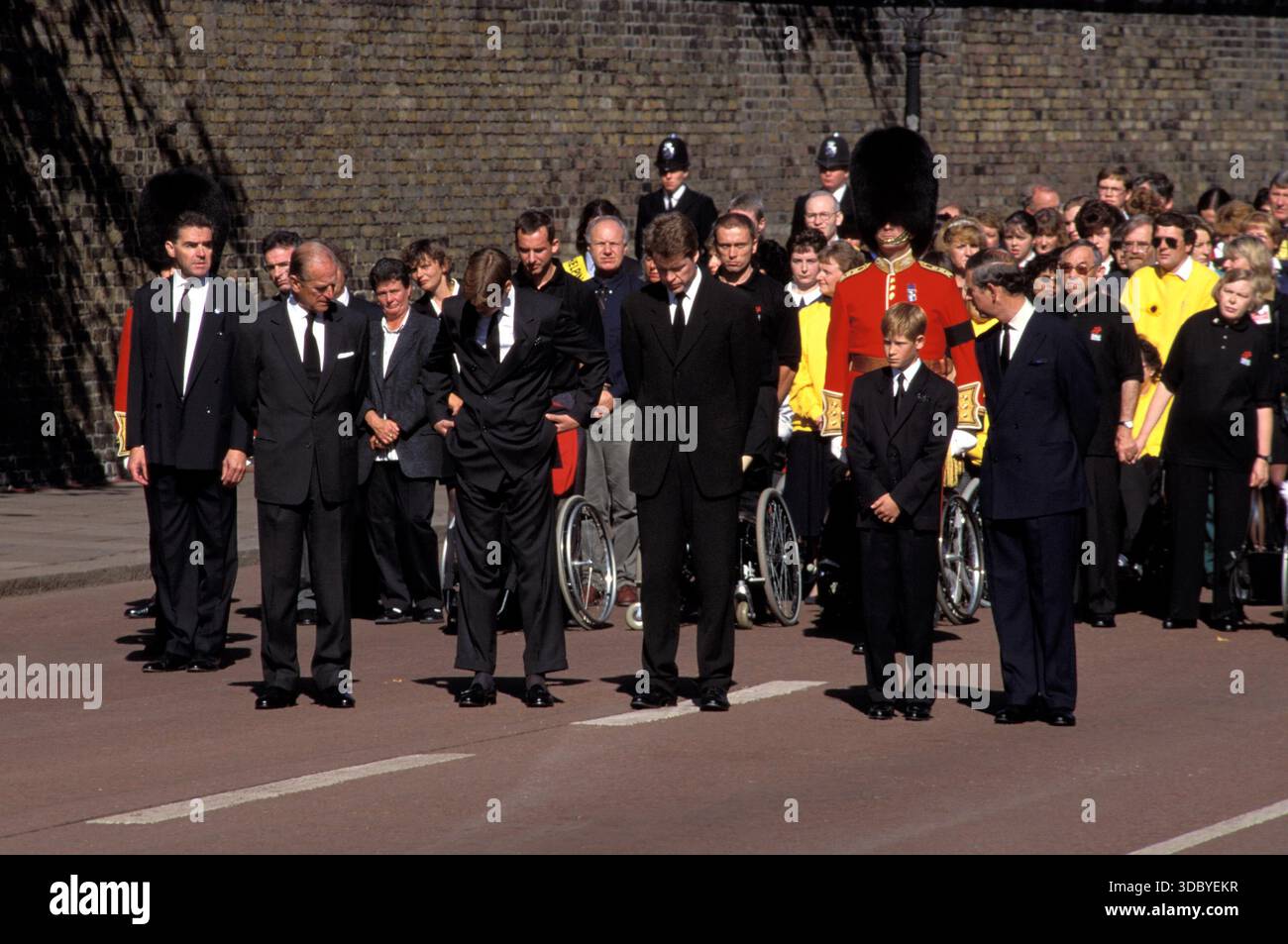 Prince harry william diana procession hi-res stock photography and ...