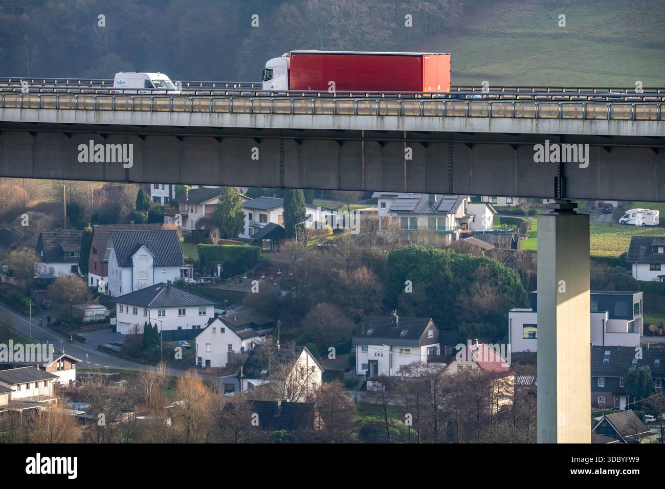 The Wiehltal Bridge, A4 motorway, the motorway bridge is considered to ...