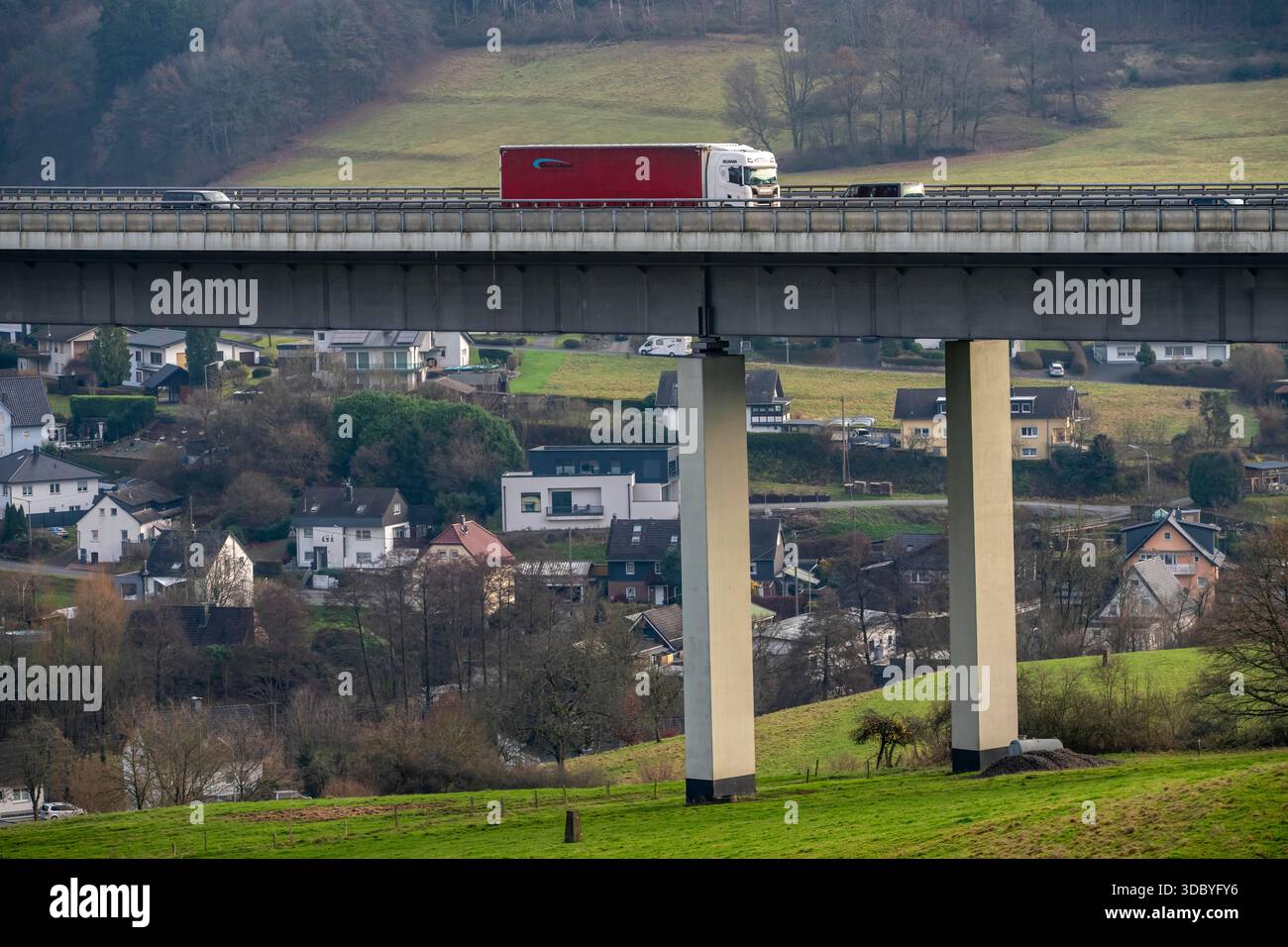 The Wiehltal Bridge, A4 motorway, the motorway bridge is considered to ...