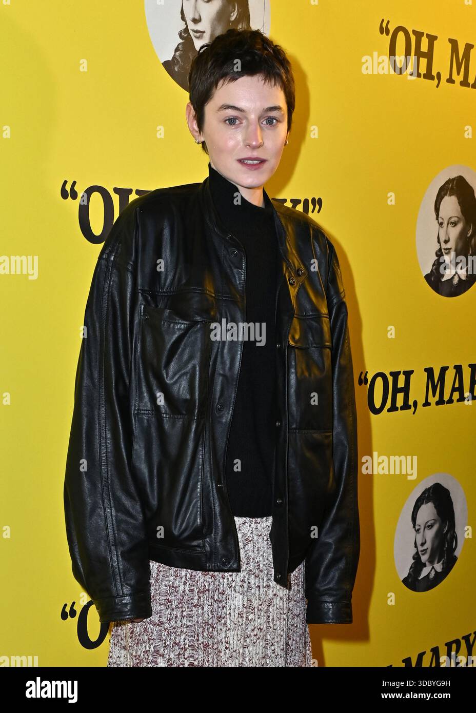 Emma Corrin attends "Oh, Mary!" Press Night at the Trafalgar Theatre in ...