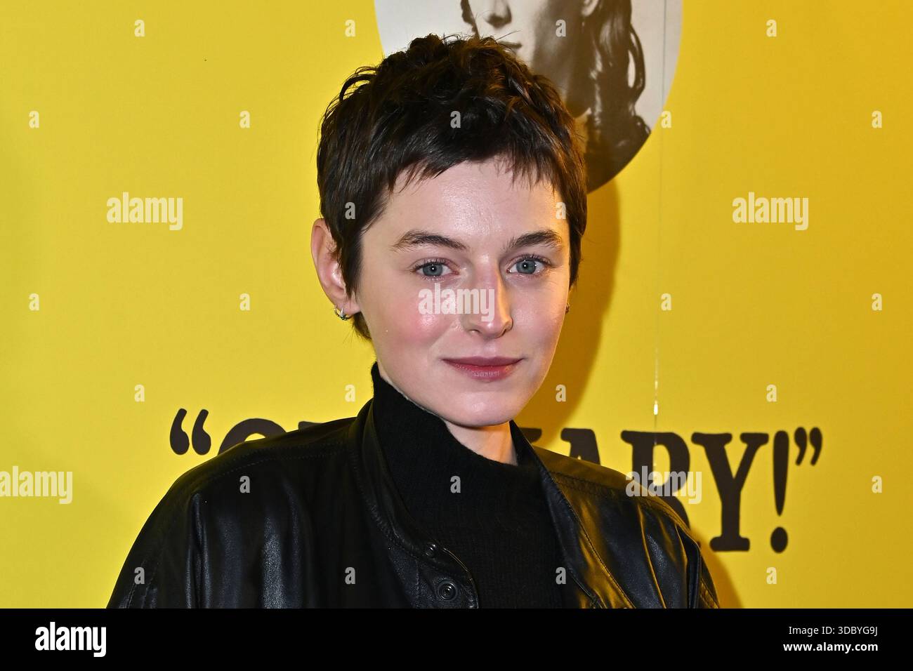 Emma Corrin attends "Oh, Mary!" Press Night at the Trafalgar Theatre in ...