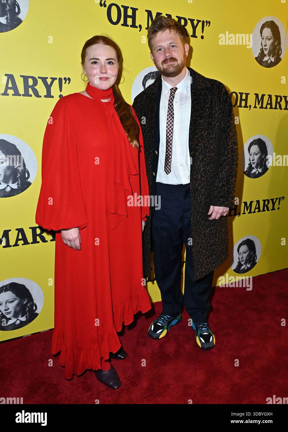 Holly Pierson and Andrew Moerdyk attends "Oh, Mary!" Press Night at the ...