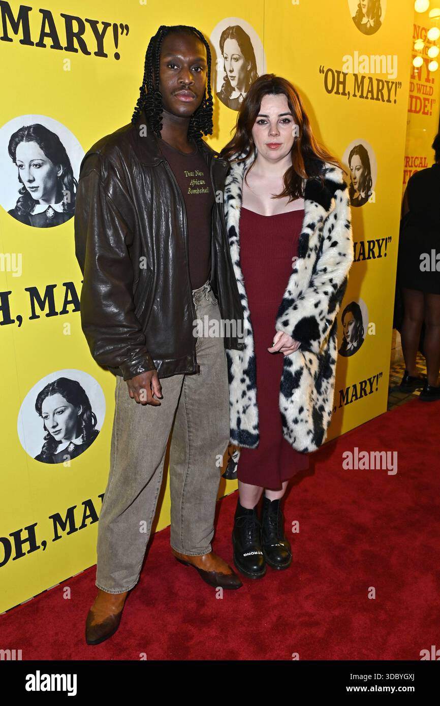 Otamere Guobadia and Shon Faye attends "Oh, Mary!" Press Night at the ...