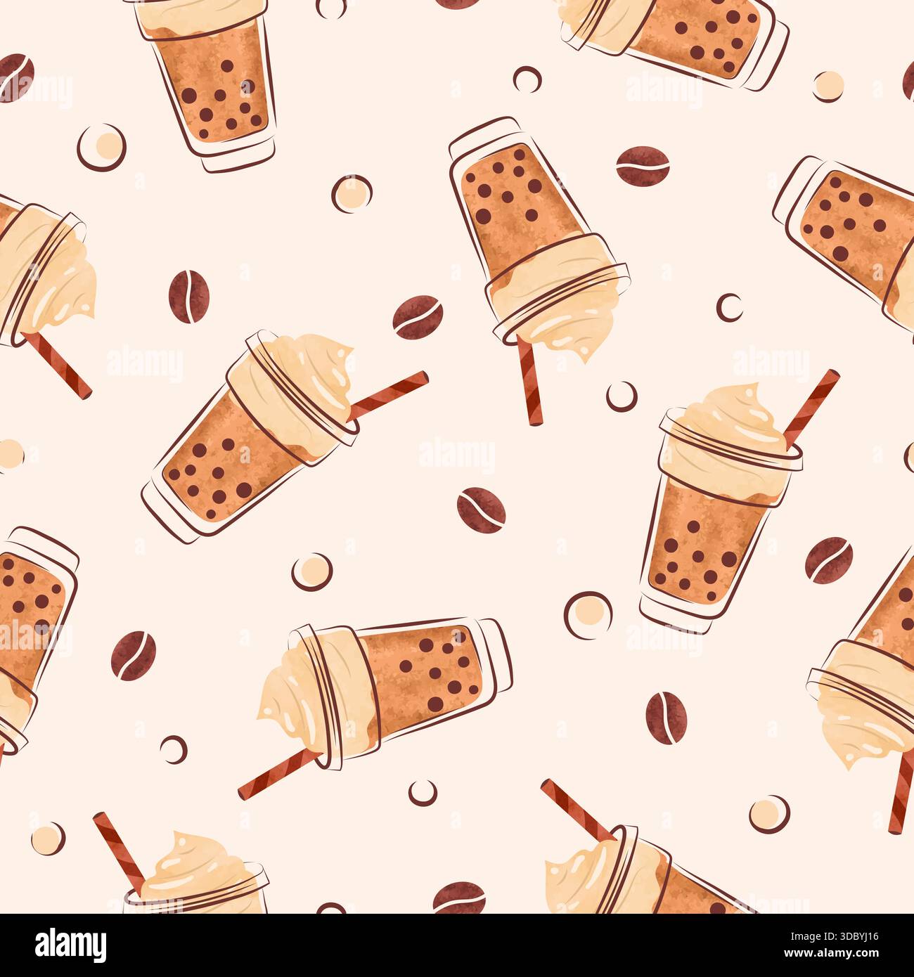 Pattern bubble tea milk Stock Vector Images - Alamy