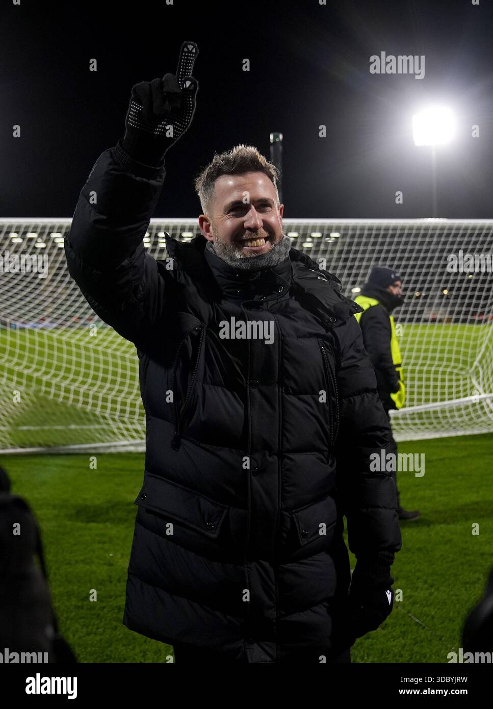 Shamrock Rovers manager Stephen Bradley celebrates after the UEFA ...