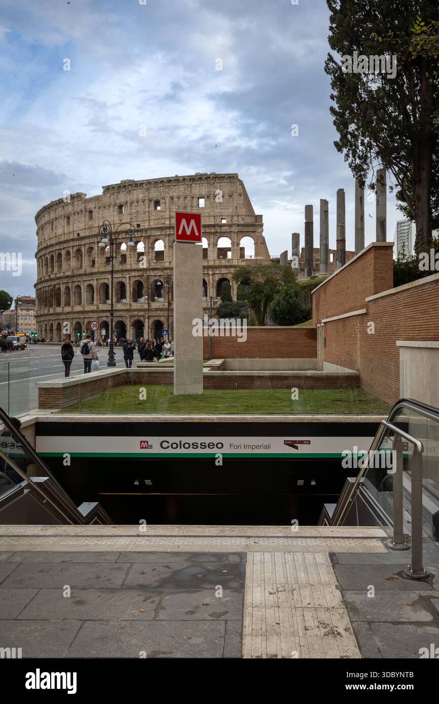 New Metro C station, Colosseo - Fori Imperiali in Rome, Italy. Rome ...