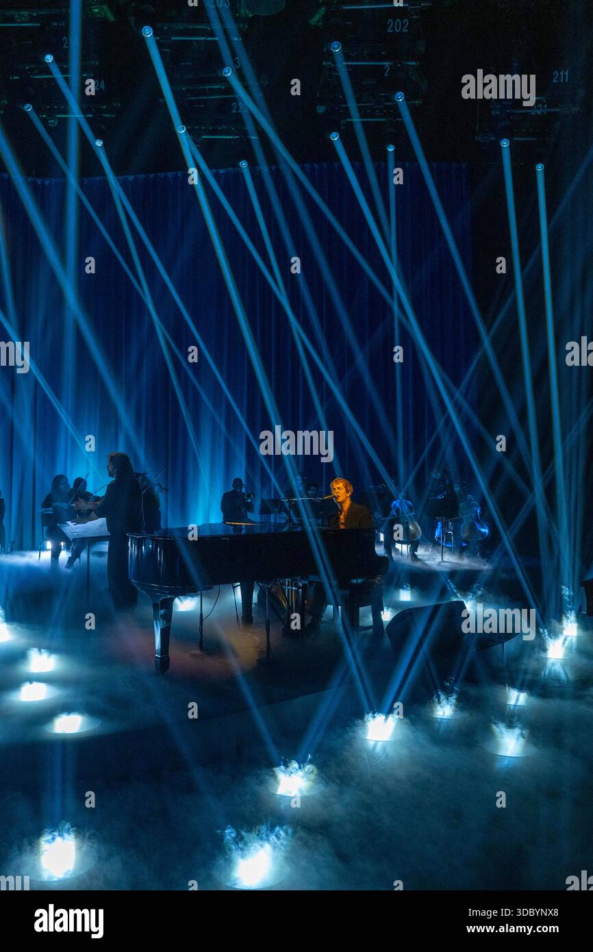 EDITORIAL USE ONLY Tom Odell, during filming for the Graham Norton Show ...