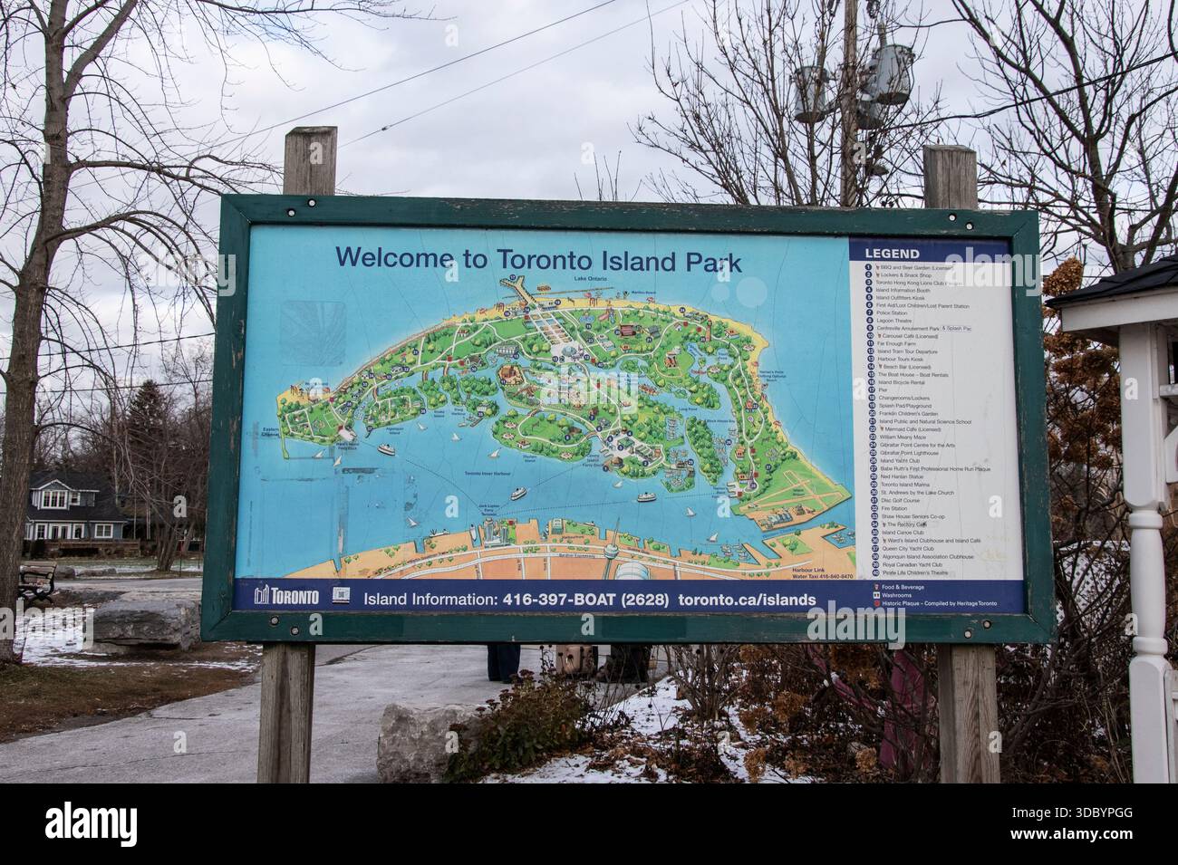 Welcome to Toronto Island Park information map sign on Ward's Island in ...