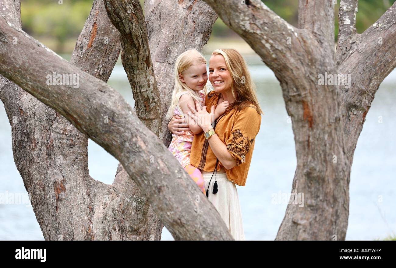 Jade King pictured with her daughter Juniper King-Willis in Evans Head ...