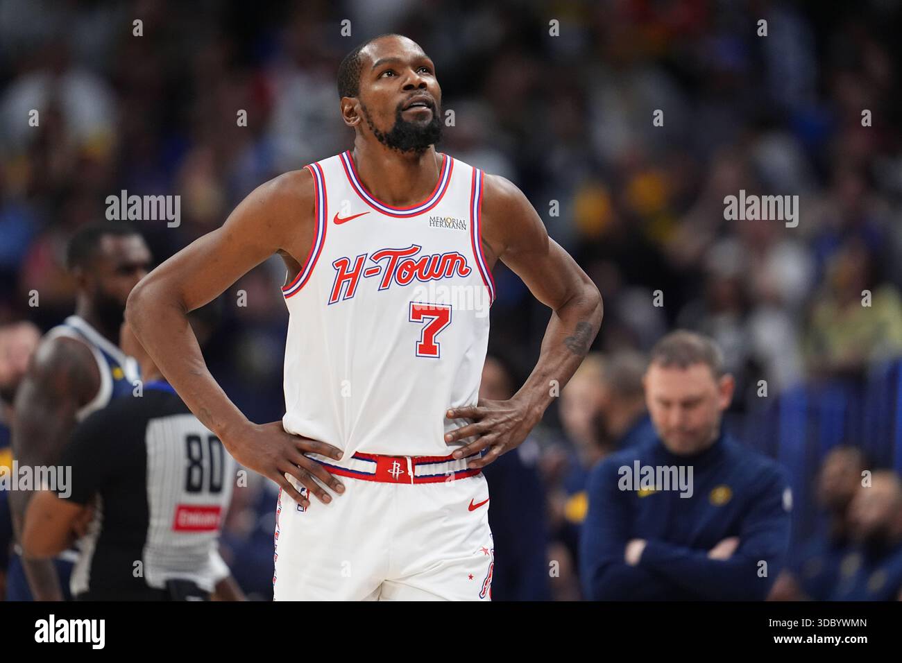 Houston Rockets forward Kevin Durant (7) in the second half of an NBA ...