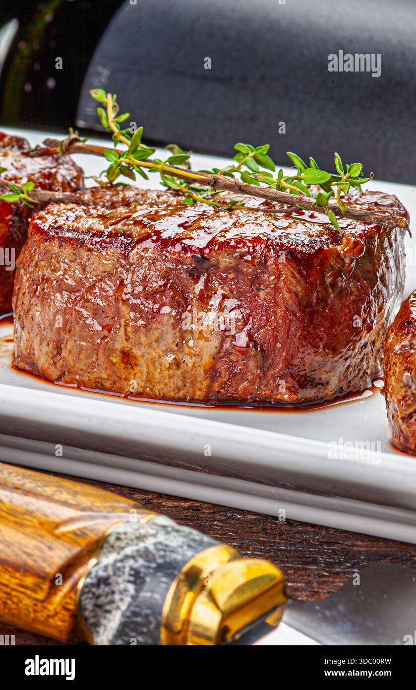 filet mignon medallion tournedos Stock Photo - Alamy