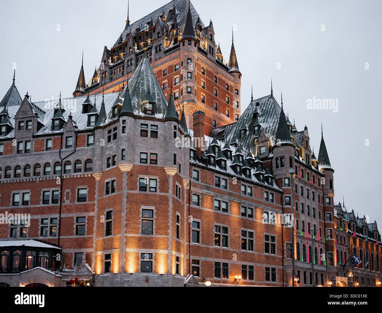 Chateau Frontenac dominates Quebec City in winter, rising above Old ...