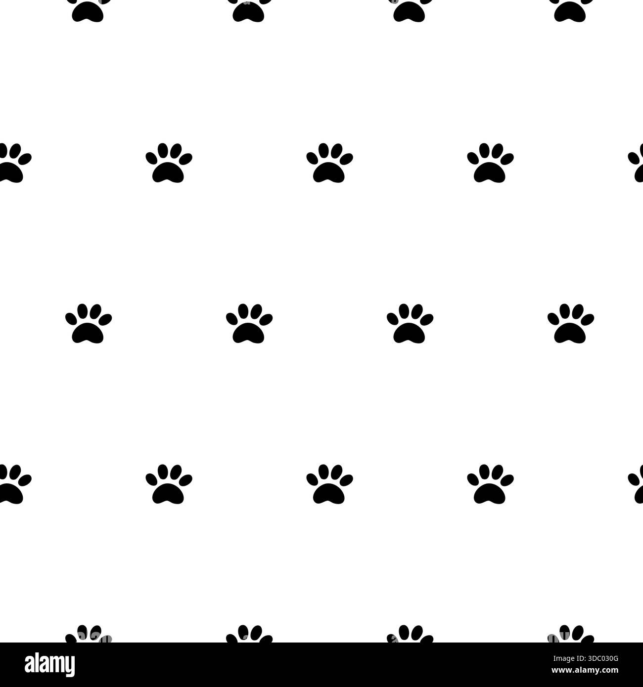 Seamless pet pattern with cat paw prints. Hand drawn vector pet ...
