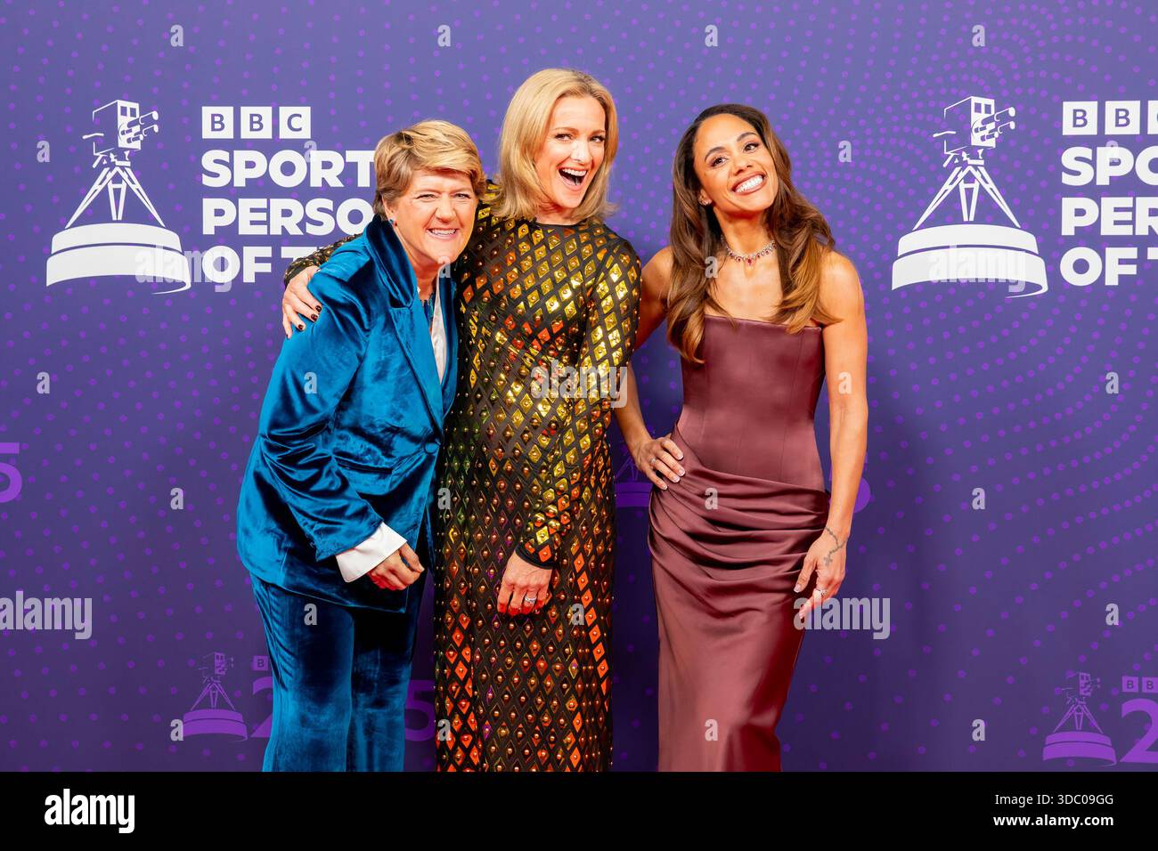 Manchester, England, 18th December, 2025. Clare Balding, Gabby Logan ...