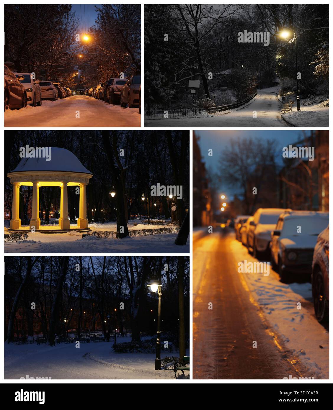 City town winter night Cut Out Stock Images & Pictures - Alamy