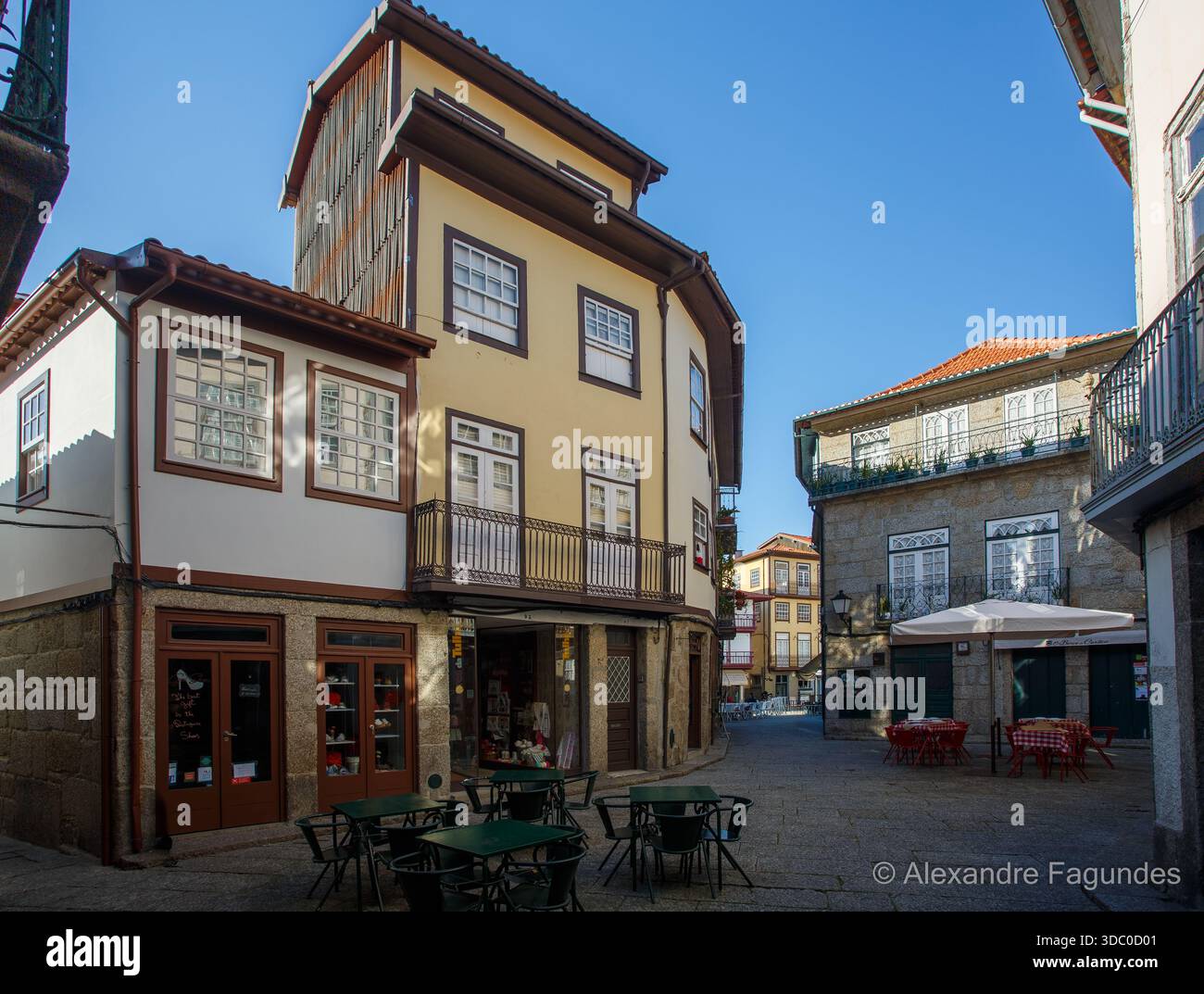 The Typical historical portuguese style houses in Guimaraes, Portugal ...