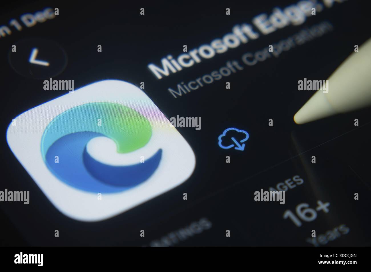 Dhaka, Bangladesh- 01 Dec 2025: A close-up of the Microsoft Edge app ...