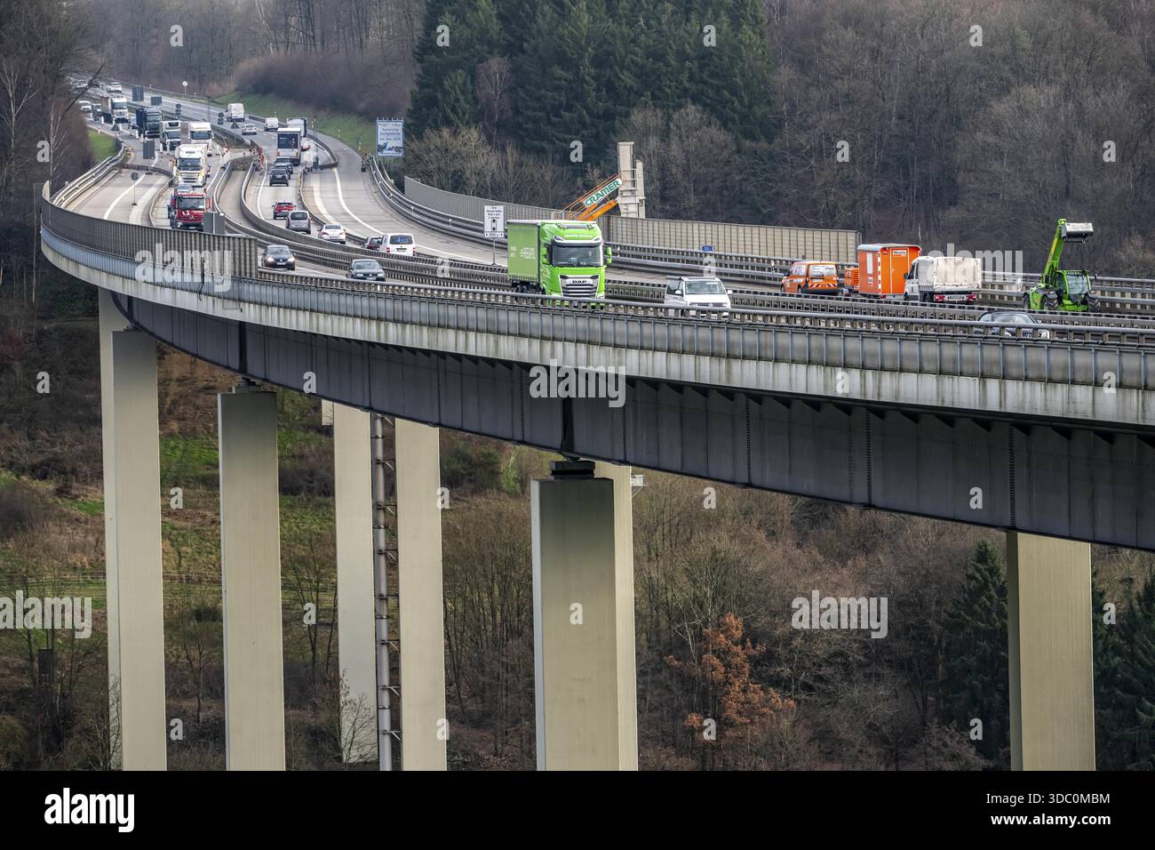 The Wiehl Valley Bridge, A4 motorway, the motorway bridge is considered ...