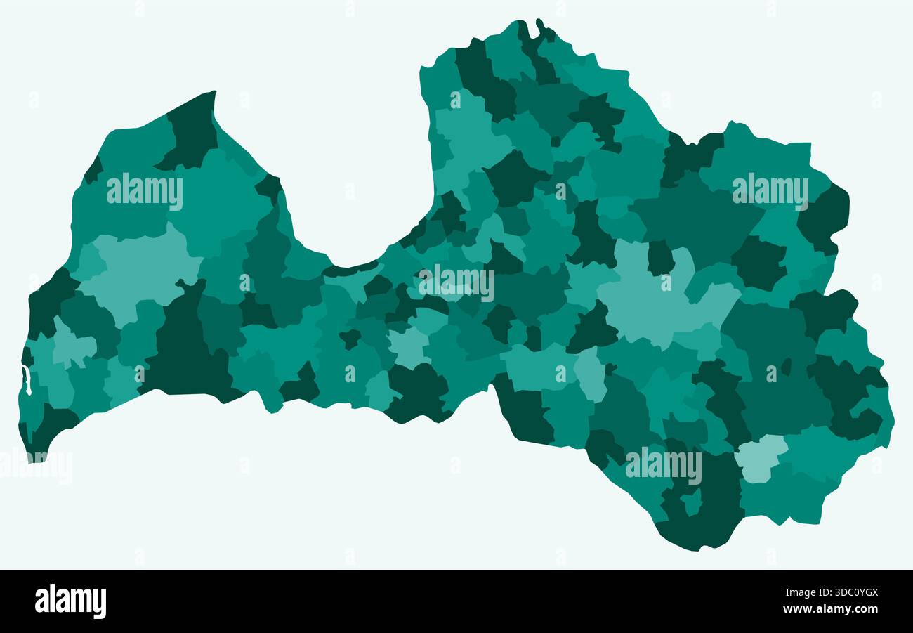 Map of Latvia with regions. Just a simple country border map with ...