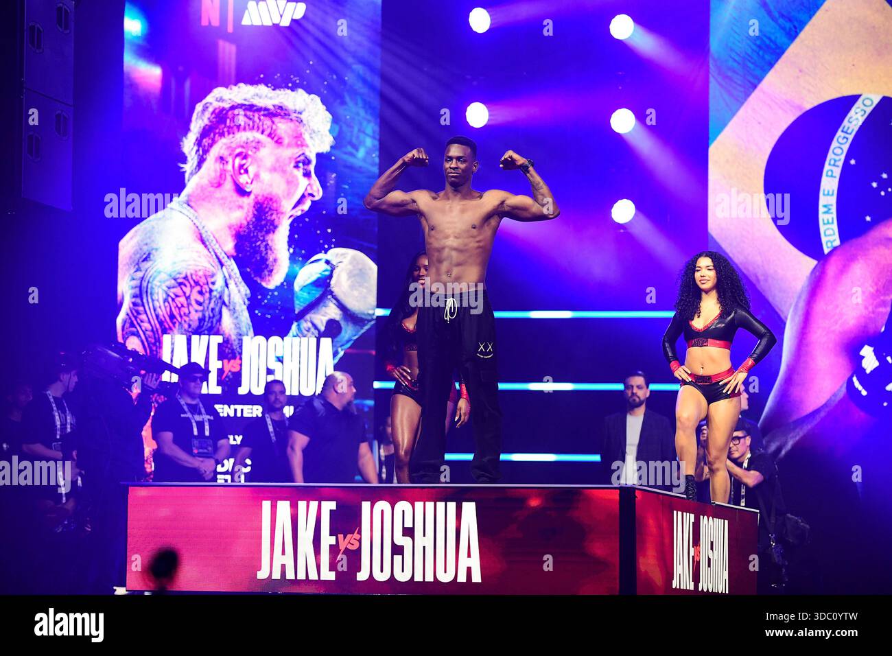 Keno Marley poses for the cameras during the official weigh-in at the ...