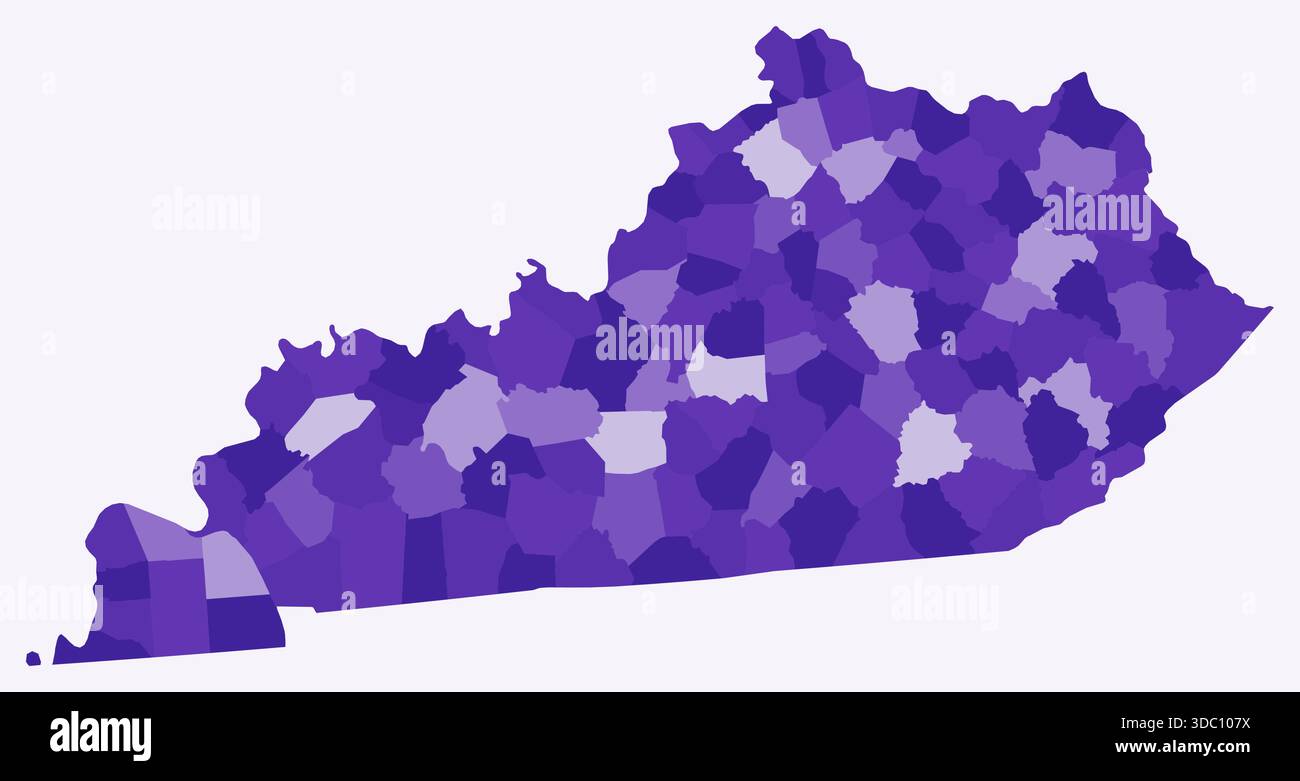 Map of Kentucky with counties. Just a simple state border map with ...