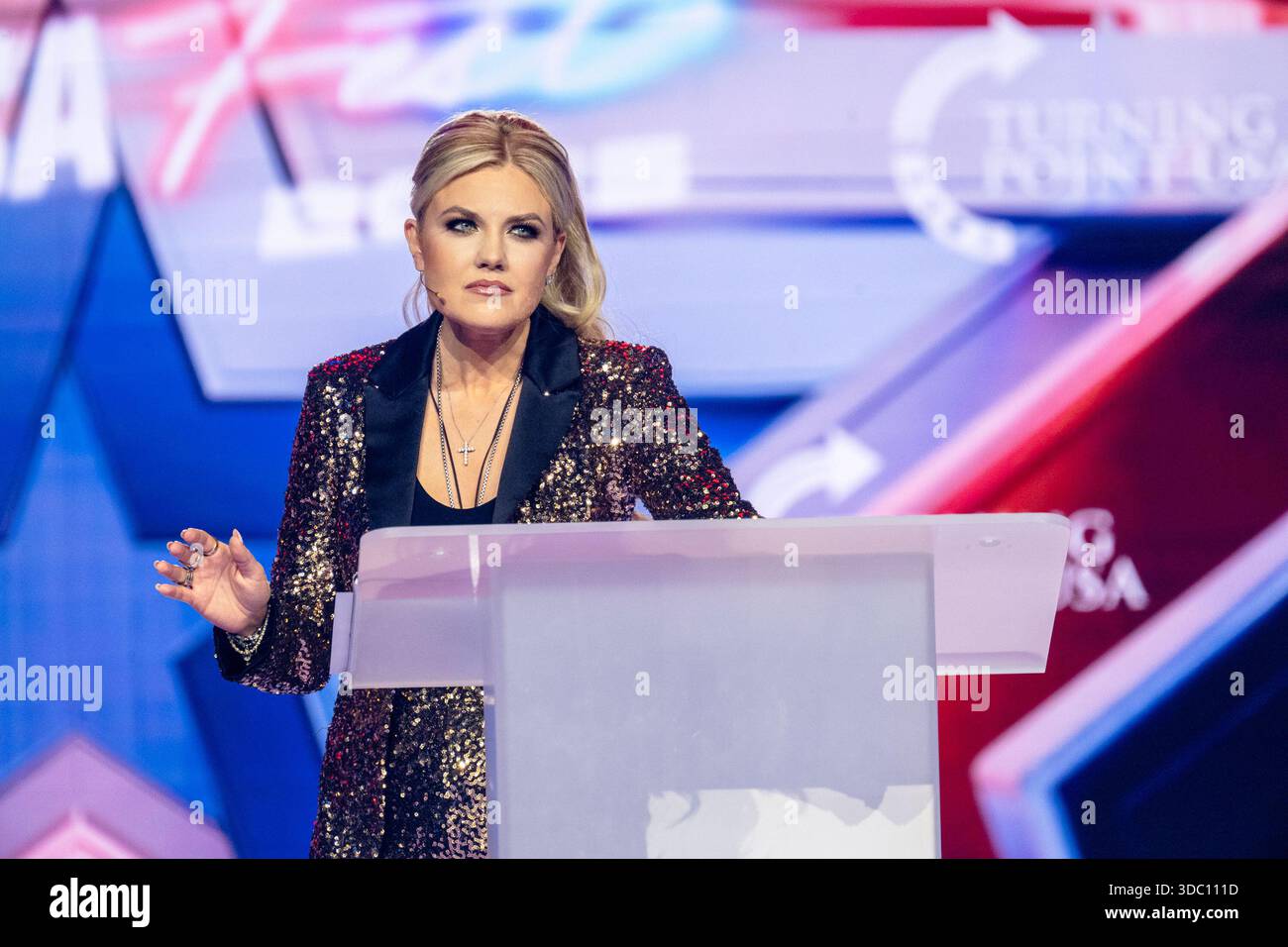 Erika Kirk appears and gives a speech at Turning Point USA and America ...