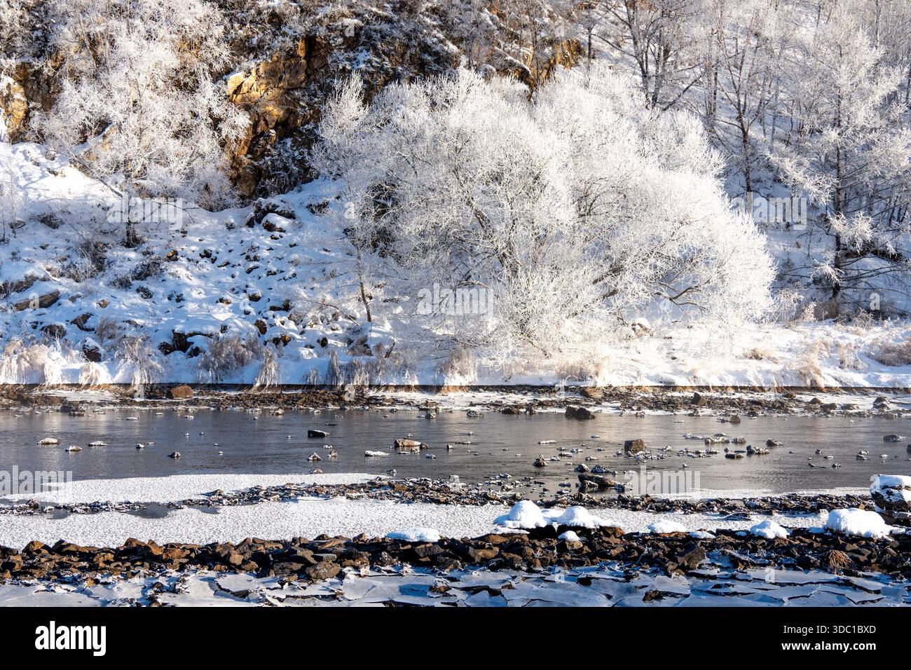 Rime scenery in Yichun City, northeast China's Heilongjiang Province ...