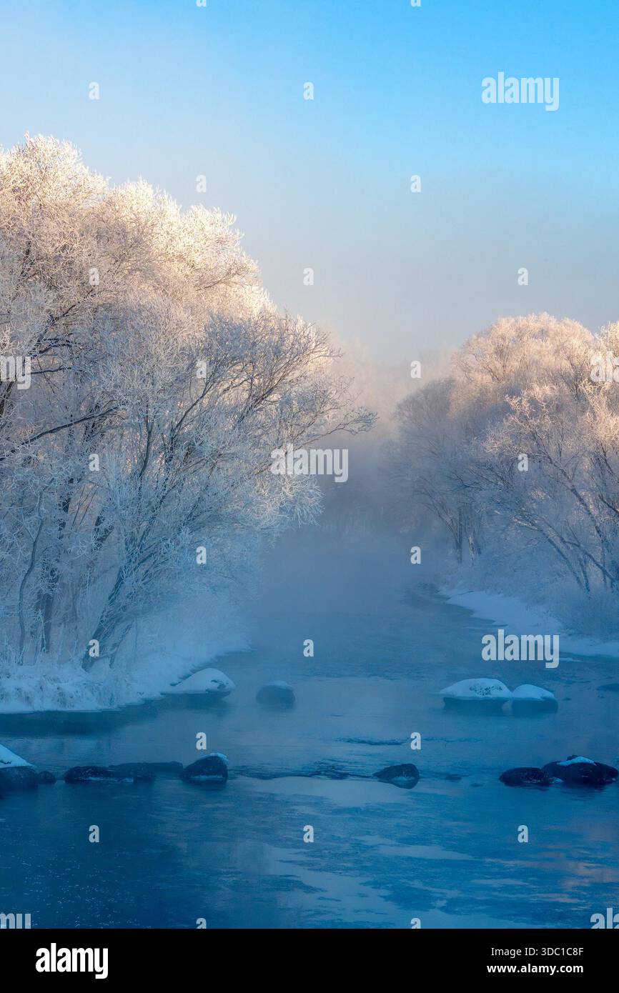 Rime scenery in Yichun City, northeast China's Heilongjiang Province ...