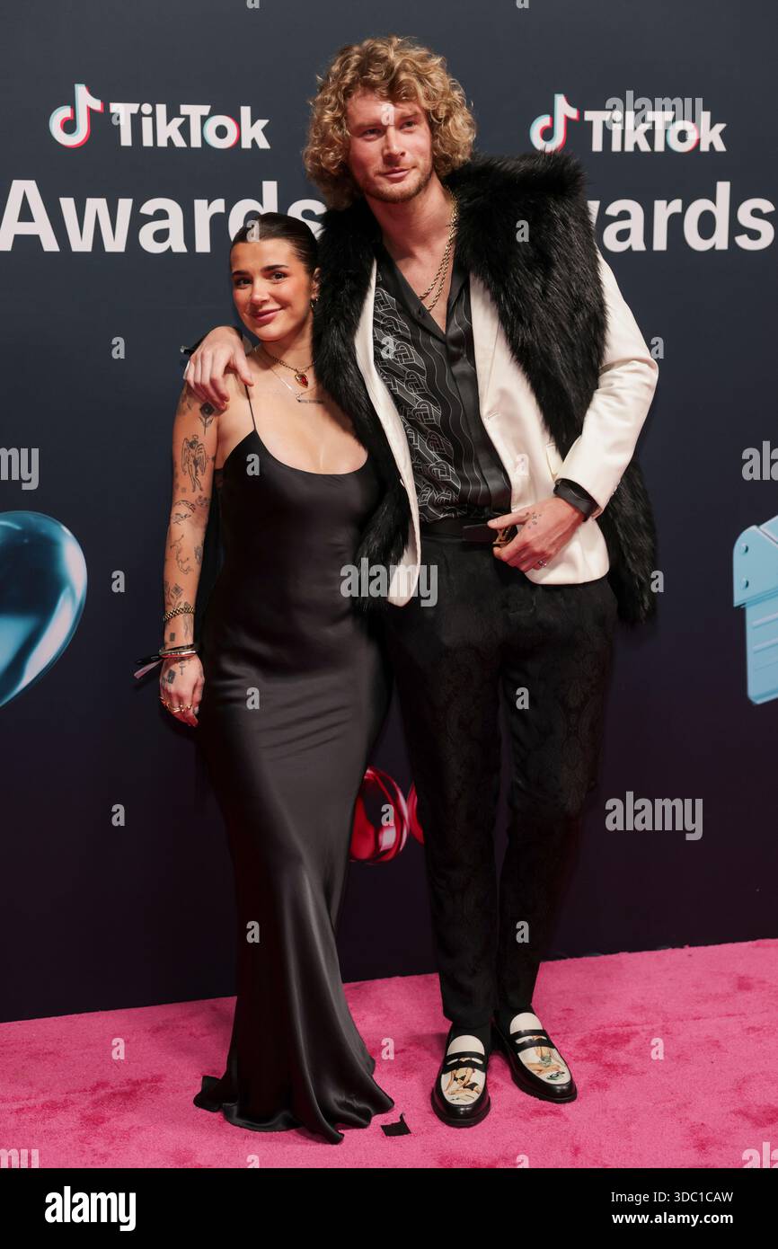 Ari Kytsya, left, and Yung Gravy arrive at the TikTok Awards on ...