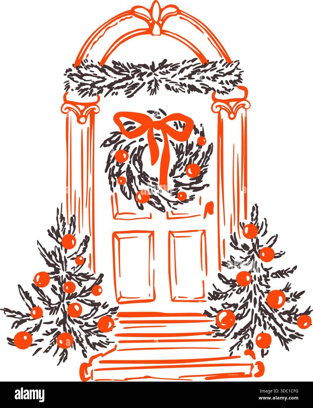 House home outside exterior front entrance Stock Vector Images - Alamy