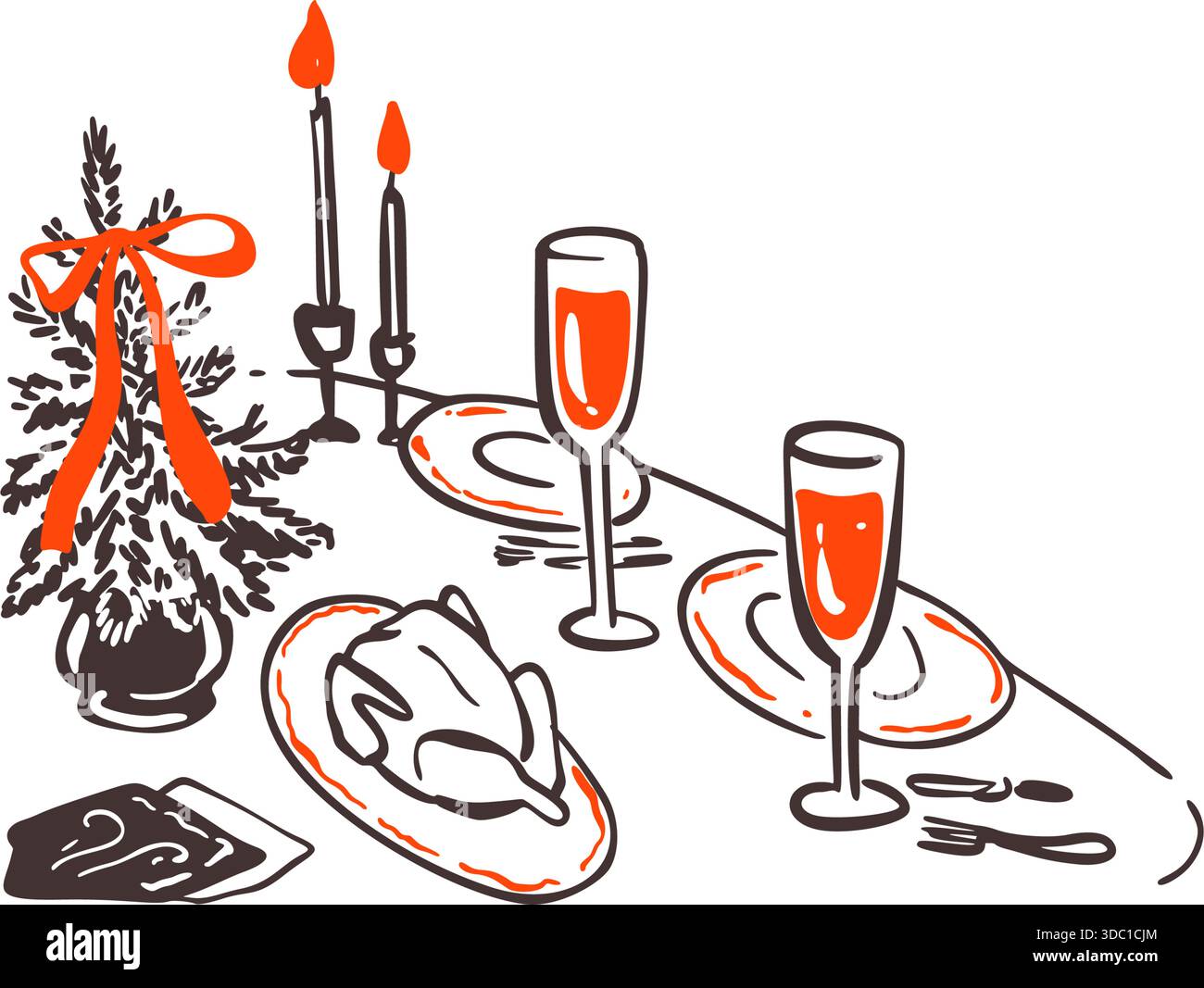 Christmas party table food Stock Vector Images - Alamy