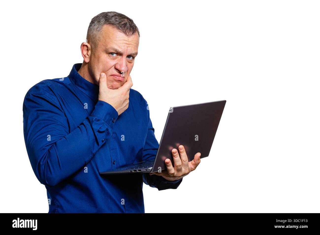 Man laptop analysis on Cut Out Stock Images & Pictures - Alamy