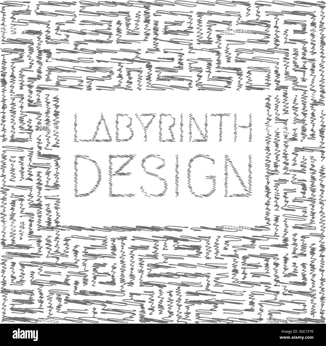 Complex square maze texture with a centered panel reading Labyrinth ...