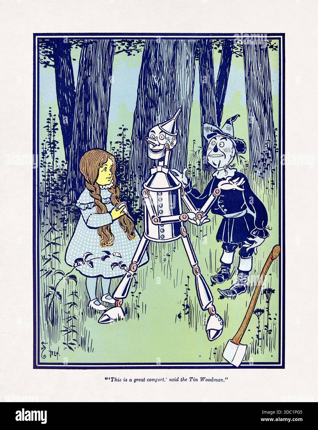 Illustration depicting the moment Dorothy Gale and the Scarecrow first ...
