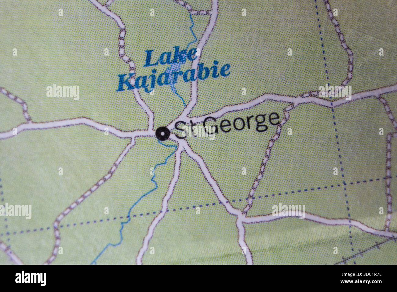 St George - Queensland, Australia colour atlas map of town and a name ...