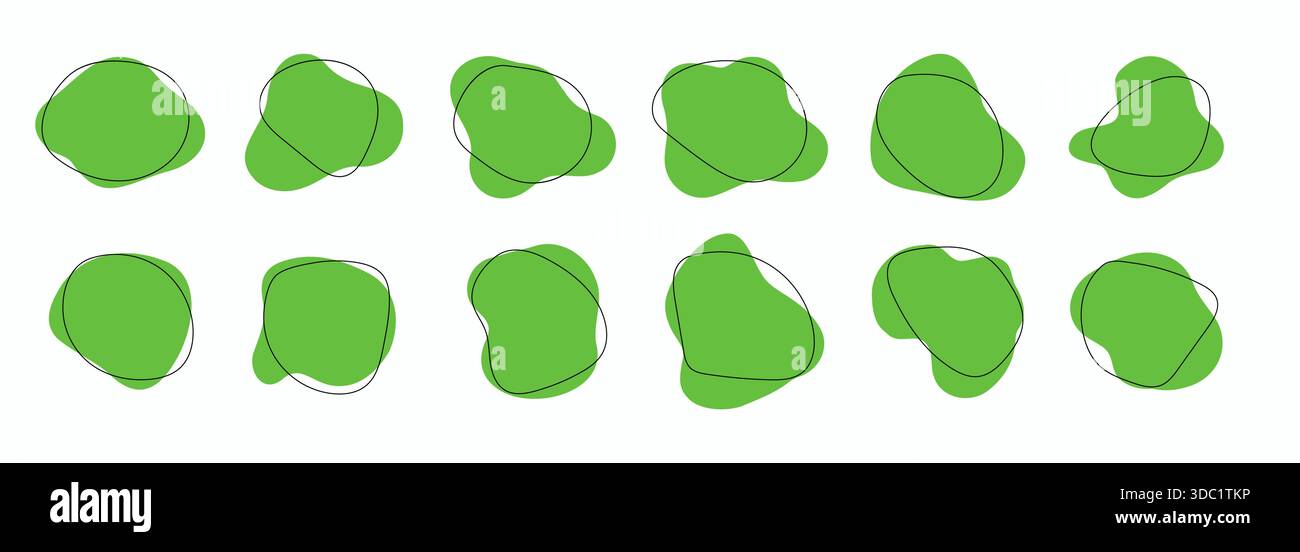 Set shape blob organic form. Abstract collection irregular blob. Liquid ...