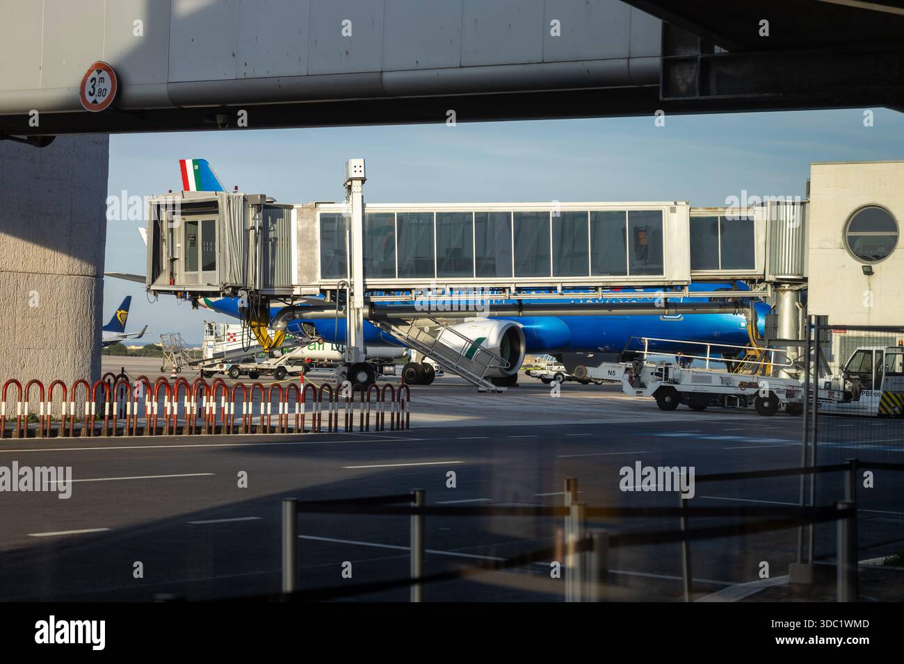 Bari, Italy, december 1, 2025. blue ita airways aircraft parked at an ...
