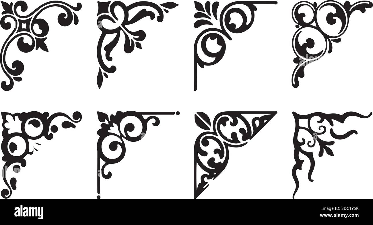 Set gold glowing frames Stock Vector Images - Alamy