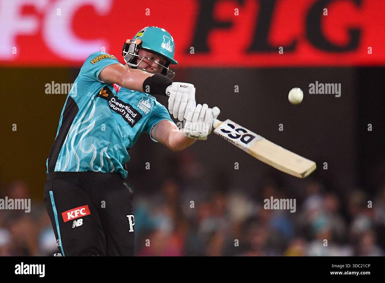 Matthew Renshaw of the Heat hits a six during the BBL match between the ...