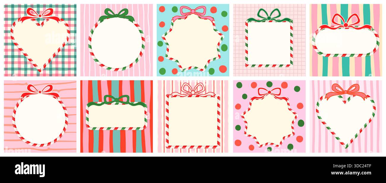 Candy cane frames border Stock Vector Images - Alamy