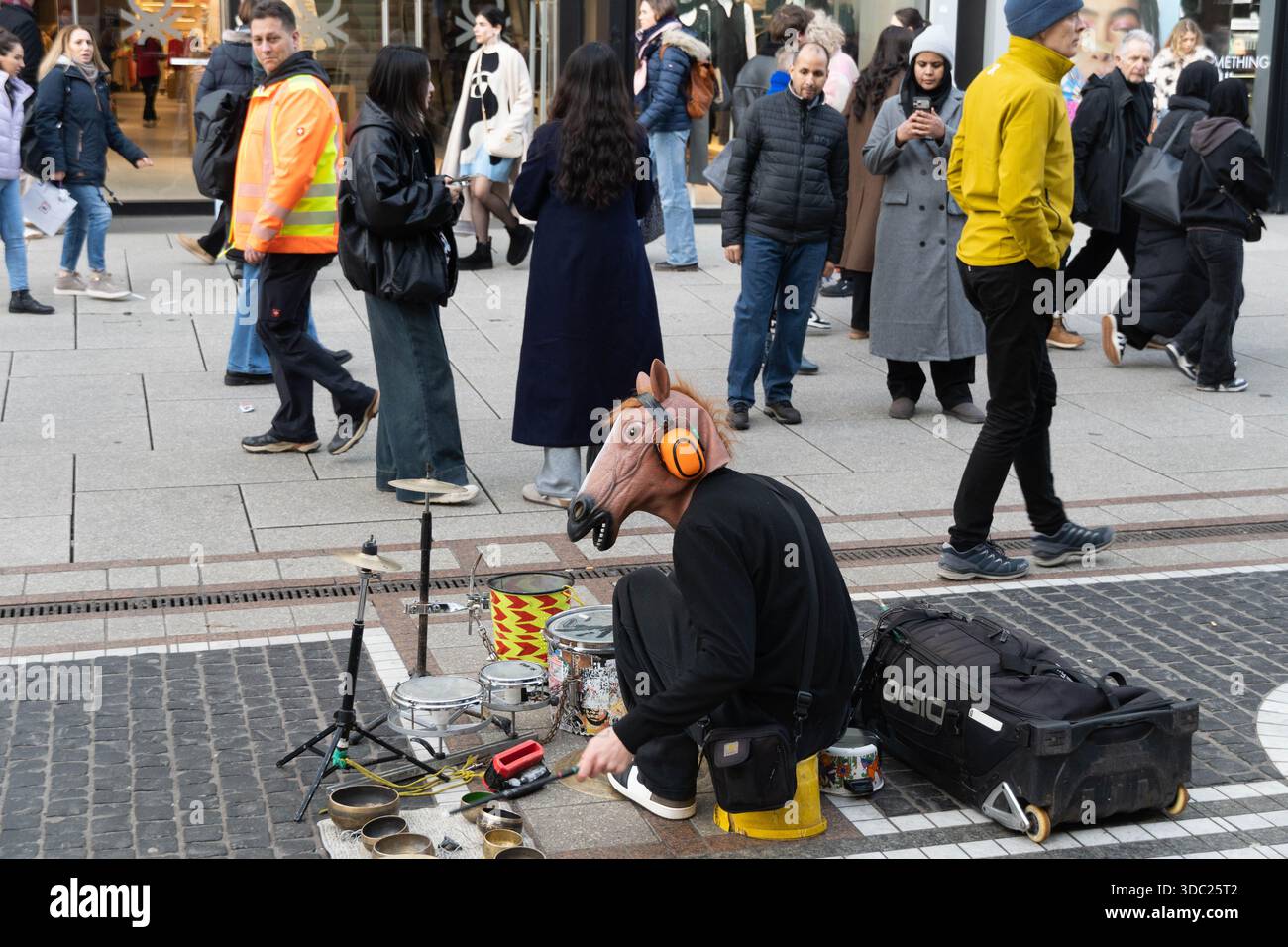 December 18, 2025, Frankfurt, Hesse, Germany: A man wearing a horse ...