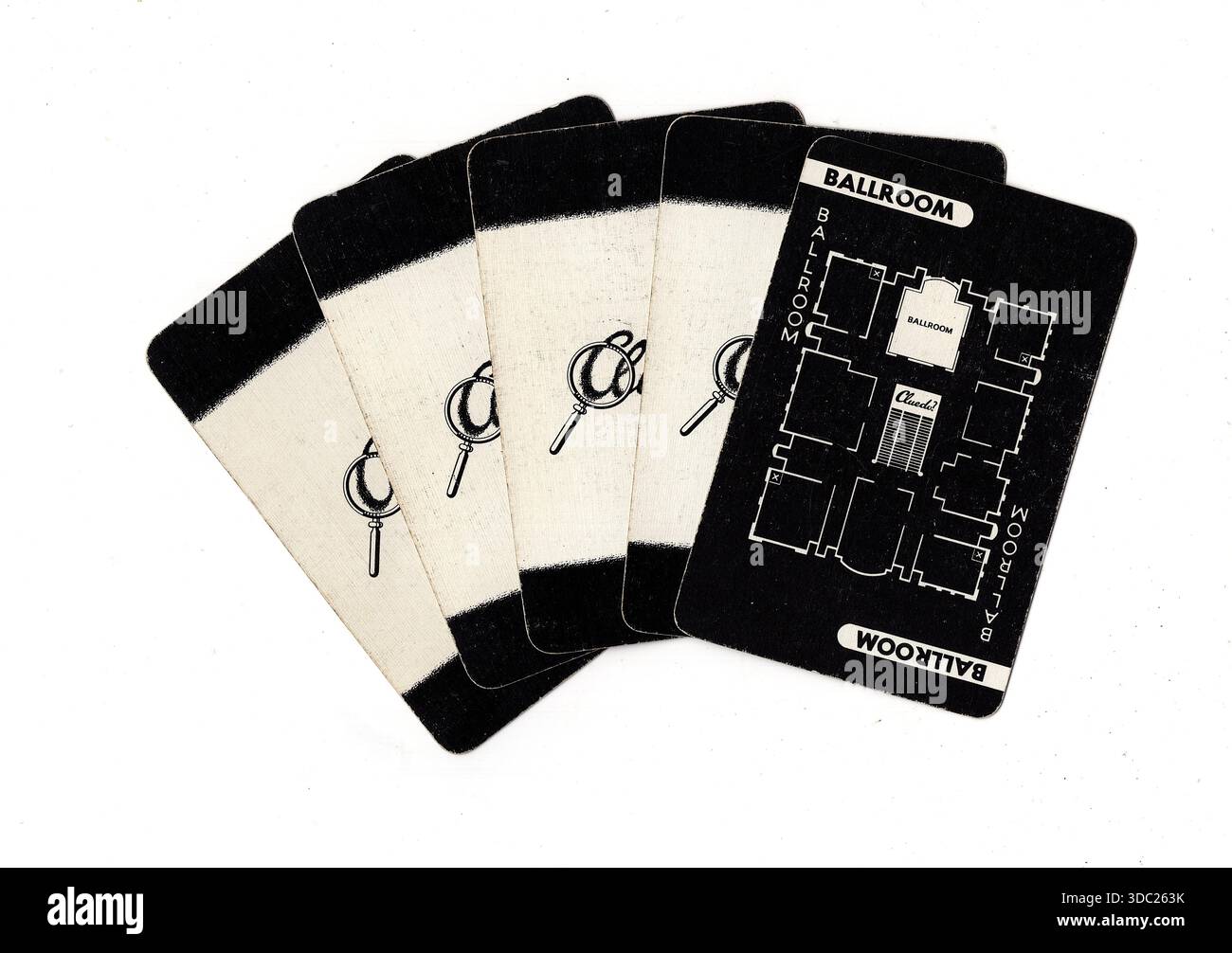 A hand of playing cards from the vintage 1940's murder mystery game ...