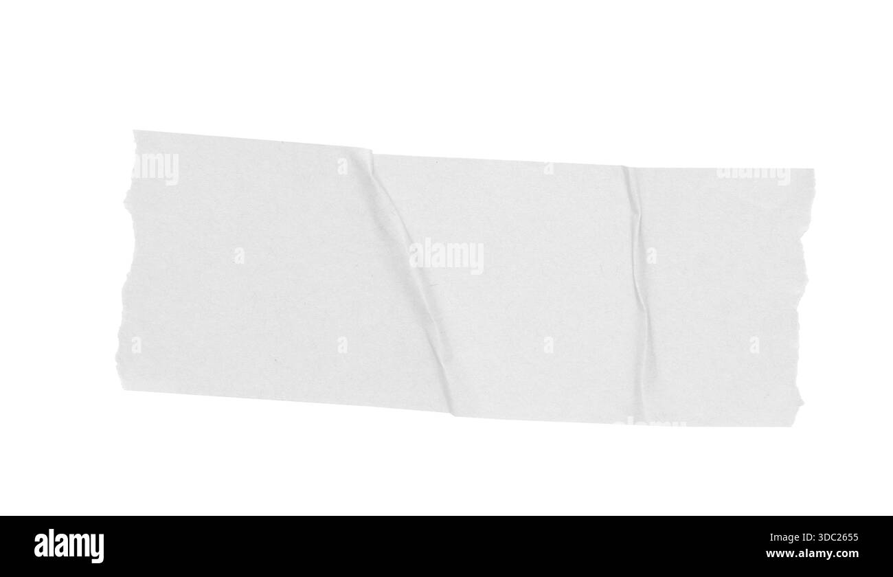White torn paper tape featuring an irregular shape and rough textured ...