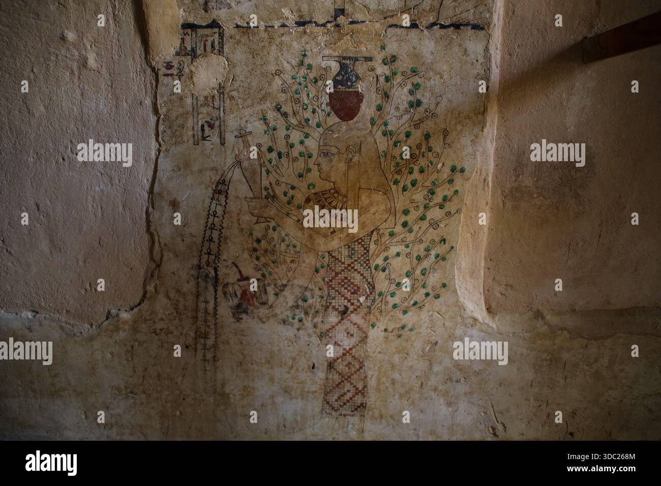 A general view shows the inscriptions inside the tombs in Siwa Oasis in ...
