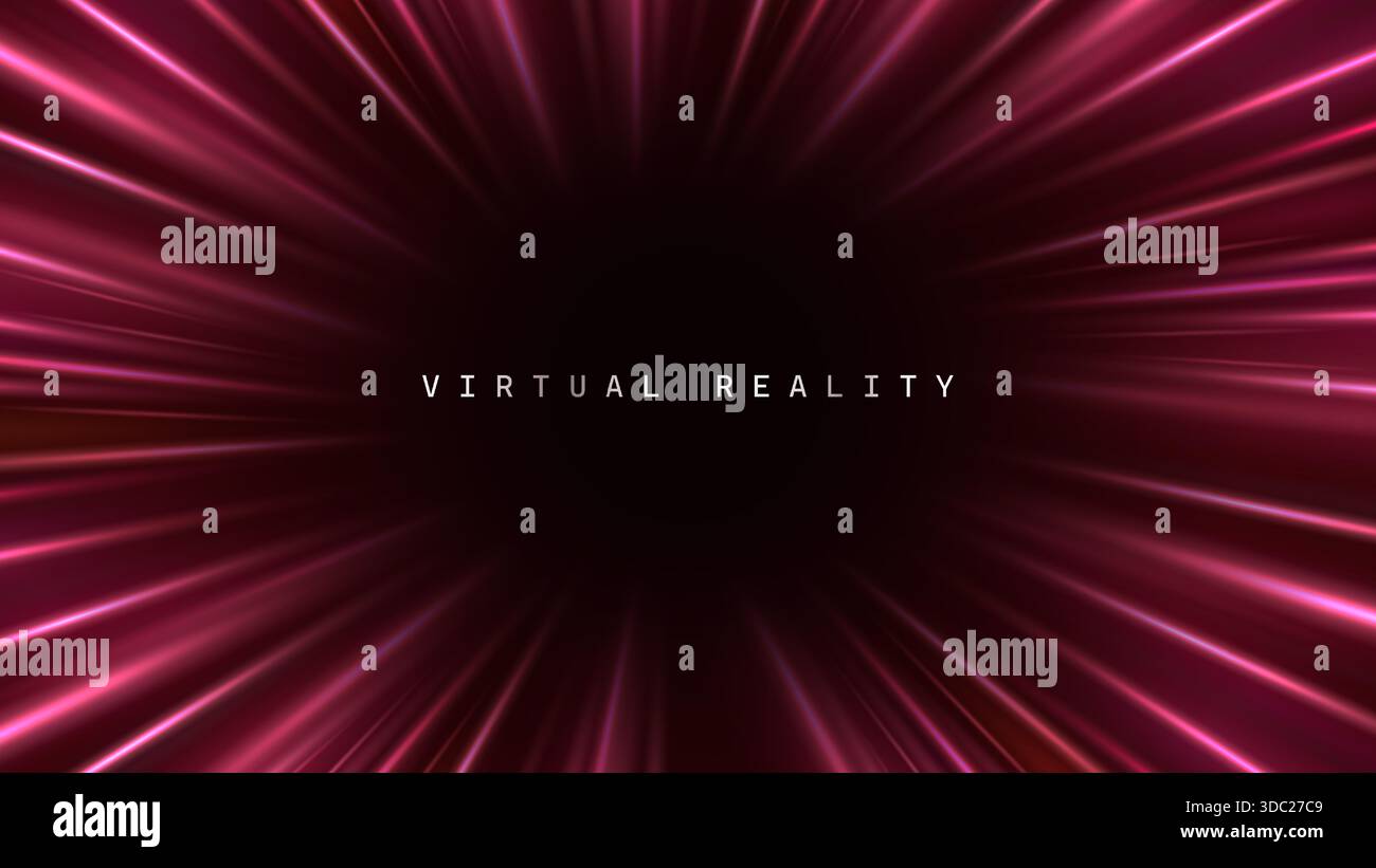 Virtual Reality VR background with zoom effect. Illustration of ...